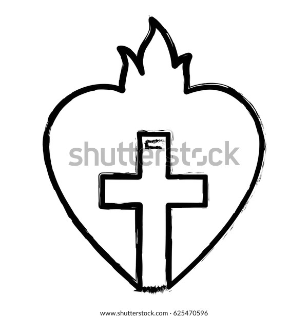 Sacred Jesus Heart Icon Stock Vector (Royalty Free) 625470596 ...
