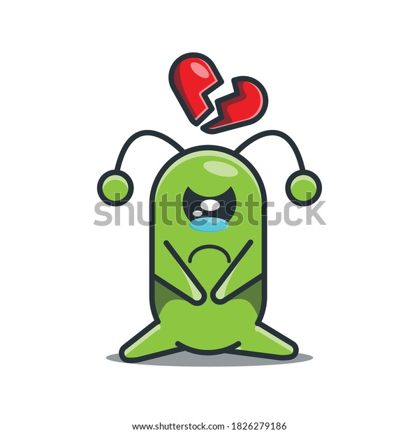 Sad Alien Cute Vector Character Design Stock Vector (Royalty Free ...