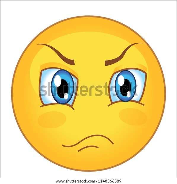Sad Angry Emoticon Cartoon Vector Illustration Stock Vector (Royalty ...