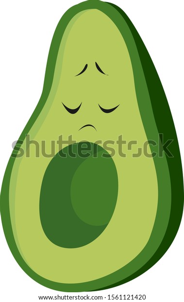 Sad Avocado Illustration Vector On White Stock Vector (Royalty Free ...