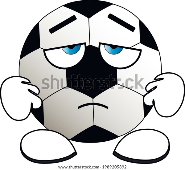 Sad Ball Soccer Ball Sad Face Stock Vector (Royalty Free) 1989205892 ...