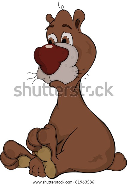 Sad Bear Cub Cartoon Stock Vector (Royalty Free) 81963586 | Shutterstock