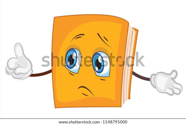 Sad Book Character Cartoon Stock Vector (Royalty Free) 1148795000