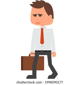 Sad Businessman Vector Tired Man Character Stock Vector (Royalty Free ...