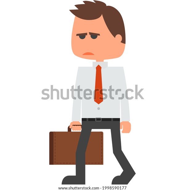 Sad Businessman Vector Tired Man Character Stock Vector (Royalty Free) 1998590177 | Shutterstock