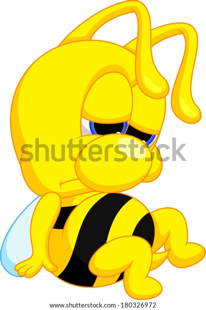 Sad Cartoon Bee: vector de stock (libre de regalías) 180326972 ...