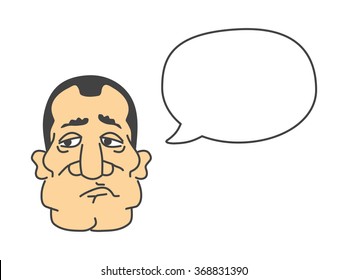 Sad Cartoon Head Speech Bubble Vector Stock Vector (Royalty Free ...