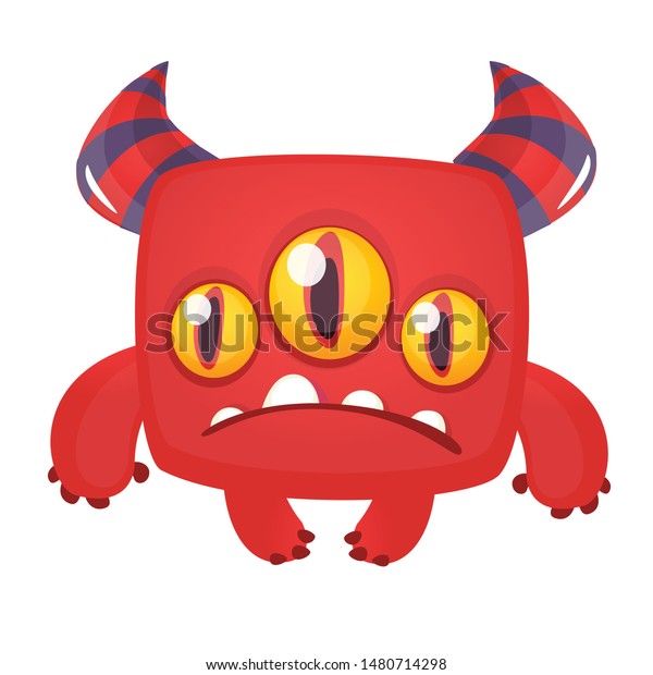 Sad Cartoon Monster Vector Halloween Illustration Stock Vector (Royalty ...