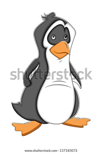 Sad Cartoon Penguin Vector Illustration Stock Vector (Royalty Free ...