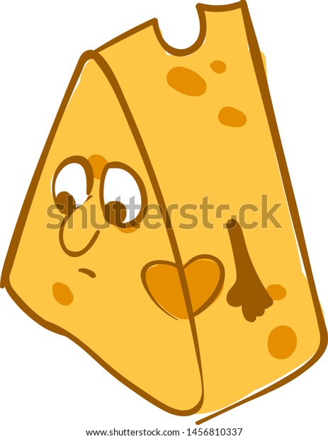 Sad Cheese Illustration Vector On White Stock Vector (Royalty Free ...