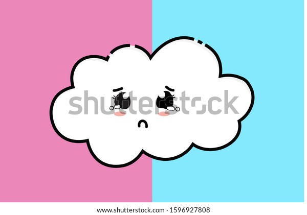 Sad Cloud Kawaii Cute Illustration Character Stock Vector (Royalty Free ...