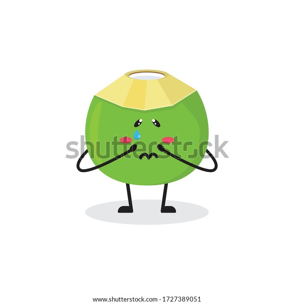Sad Coconut Fruit Cute Character Mascot Stock Vector (Royalty Free ...