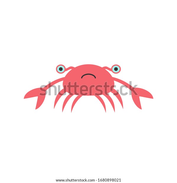 Sad Crab Lowered Claws Vector Illustration Stock Vector (Royalty Free ...