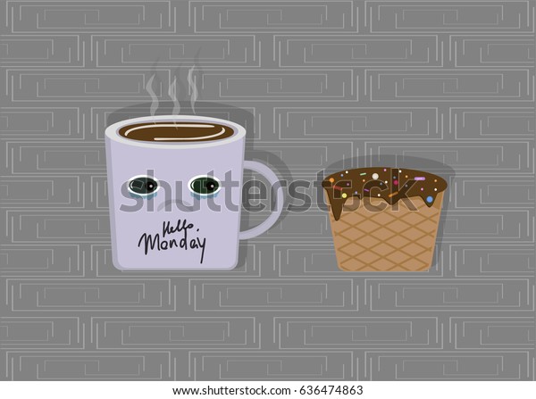 Sad Crying Cartoon Coffee Cup Cupcake Stock Vector (Royalty Free ...