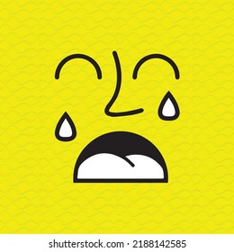 Sad Crying Cartoon Facial Expression Illustration Stock Vector (Royalty ...