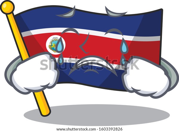 Sad Crying Flag Costa Rica Scroll Stock Vector (Royalty Free ...
