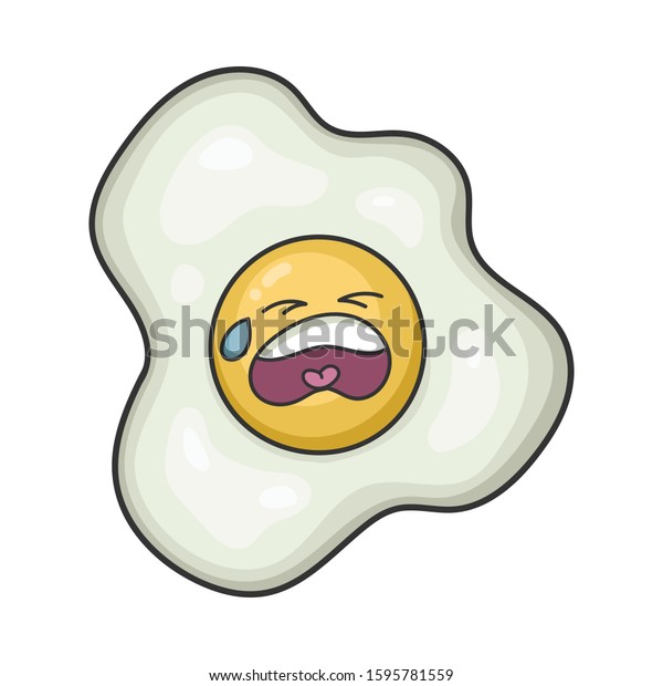 Sad Crying Fried Egg Cartoon Illustration Stock Vector (Royalty Free ...