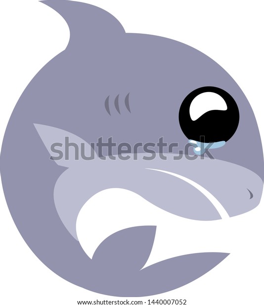 Sad Crying Shark Tears Isolated Stock Vector (Royalty Free) 1440007052