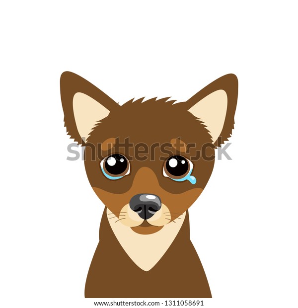 Sad Dog Face Emoticon Vector Icon Stock Vector (Royalty Free ...