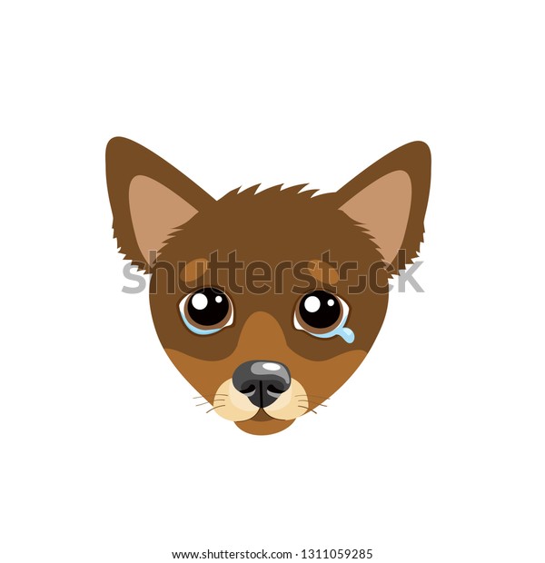 Sad Dog Face Emoticon Vector Icon Stock Vector (Royalty Free) 1311059285
