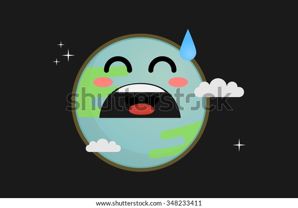 Sad Earth Vector Illustration Global Warming Stock Vector (Royalty Free ...