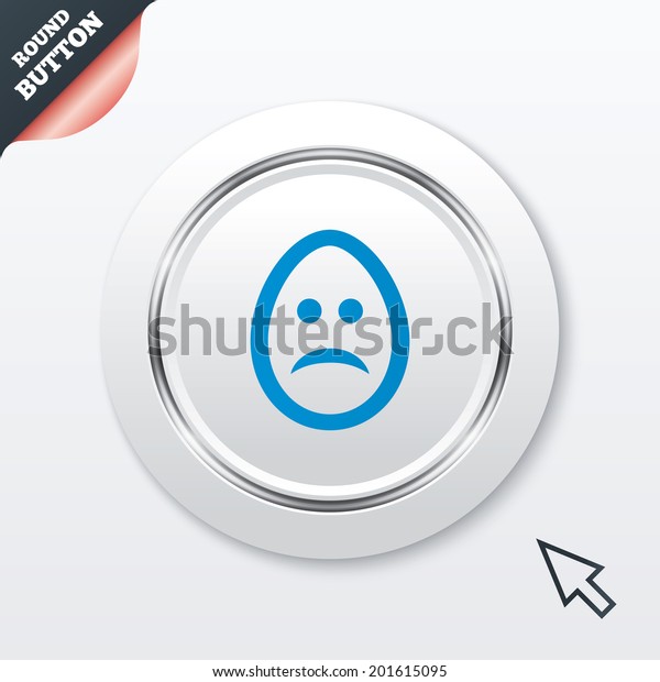 Sad Easter Egg Face Sign Icon: vector de stock (libre de regalías ...
