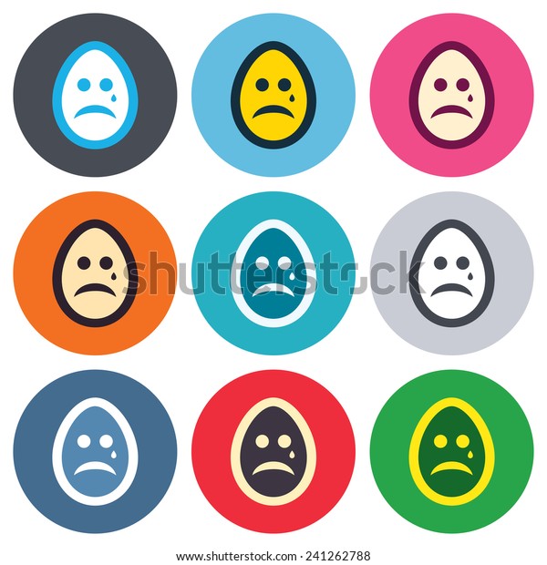 Sad Easter Egg Face Tear Sign Stock Vector (Royalty Free) 241262788 ...