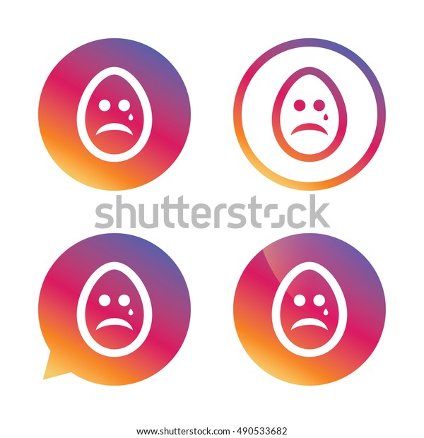 Sad Easter Egg Face Tear Sign Stock Vector (Royalty Free) 490533682 ...