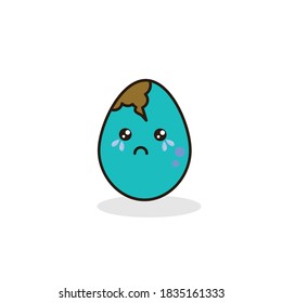 Sad Egg Background White Illustration Stock Vector (Royalty Free ...