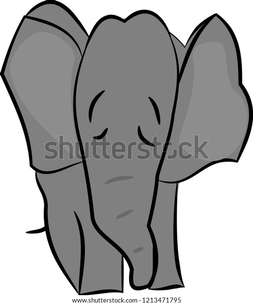 Sad Elephant Vector Illustration Stock Vector (Royalty Free) 1213471795 ...