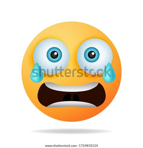 Sad Emoji Yellow Face Crying Expression Stock Vector (Royalty Free ...