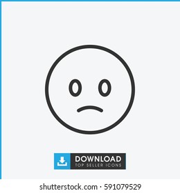 Vektor Stok Sad Emot Icon Simple Outline Sad (Tanpa Royalti) 591079529 ...