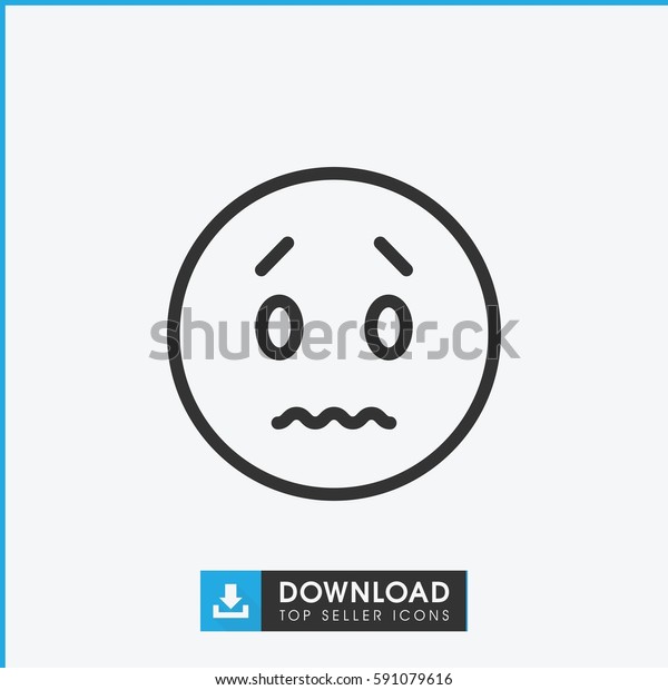 Sad Emot Icon Simple Outline Sad Stock Vector (Royalty Free) 591079616 ...