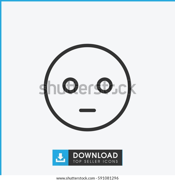 Vektor Stok Sad Emot Icon Simple Outline Sad (Tanpa Royalti) 591081296 ...