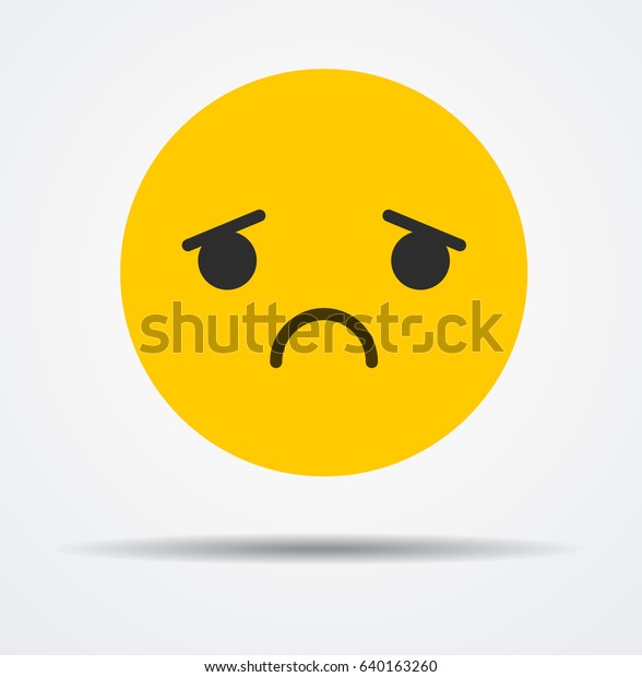 Sad Emoticon Flat Design Stock Vector (Royalty Free) 640163260