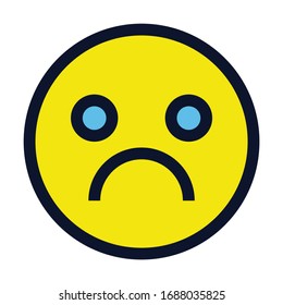 Sad Emoticon Simple Vector Color Icon Stock Vector (Royalty Free ...
