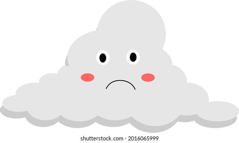 Sad Expression Isolated Cloud Vector Icon Stock Vector (Royalty Free ...