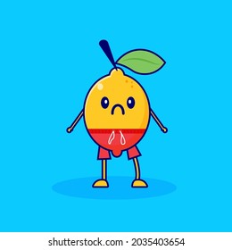 Sad Expression Lemon Cartoon Character Stock Vector (Royalty Free ...
