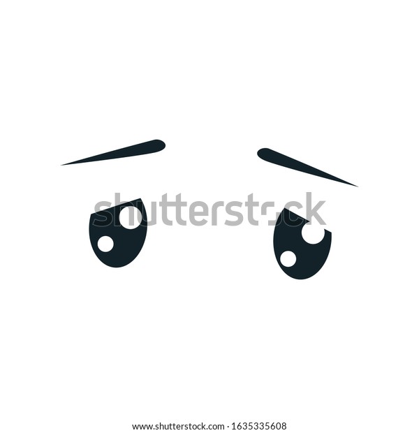 Sad Eye Expression Silhouette Vector Illustration Stock Vector (Royalty ...