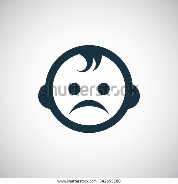 Sad Face Avatar Icon On White Stock Vector (Royalty Free) 342653180 ...