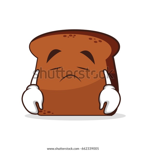 Sad Face Bread Cartoon Character Vector: เวกเตอร์สต็อก (ปลอดค่า ...