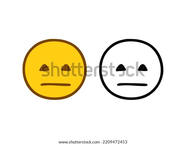 Sad Face Emoticon Doodle Style Isolated Stock Vector (Royalty Free ...