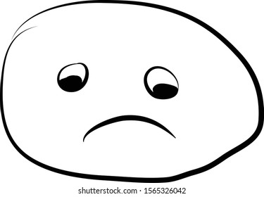 Sad Face Expression Isolated White Background 스톡 벡터(로열티 프리) 1565326042 ...