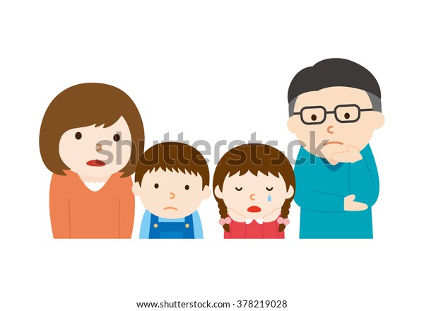 Sad face of family