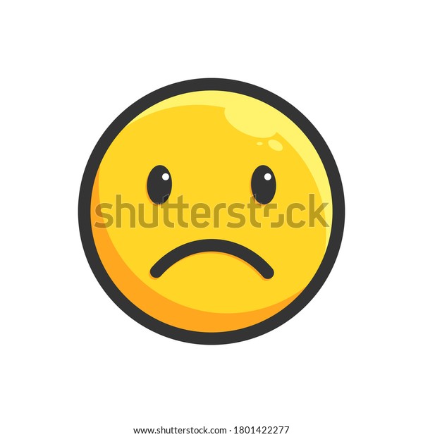 Sad Face Flat Emoji Icon Stock Vector (Royalty Free) 1801422277 ...