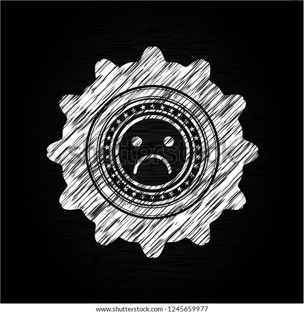 Sad Face Icon Drawn Chalk Emblem Stock Vector (Royalty Free) 1245659977 ...