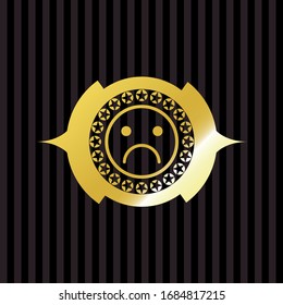 Sad Face Icon Inside Gold Emblem Stock Vector (Royalty Free) 1684817215 ...