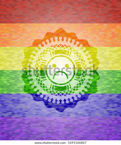 Sad Face Icon Inside Lgbt Colors Stock Vector (Royalty Free) 1691566867 ...