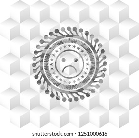 Sad Face Icon Inside Realistic Grey Stock Vector (Royalty Free ...