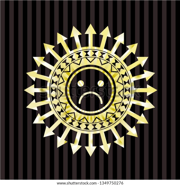 Sad Face Icon Inside Shiny Emblem Stock Vector (Royalty Free ...